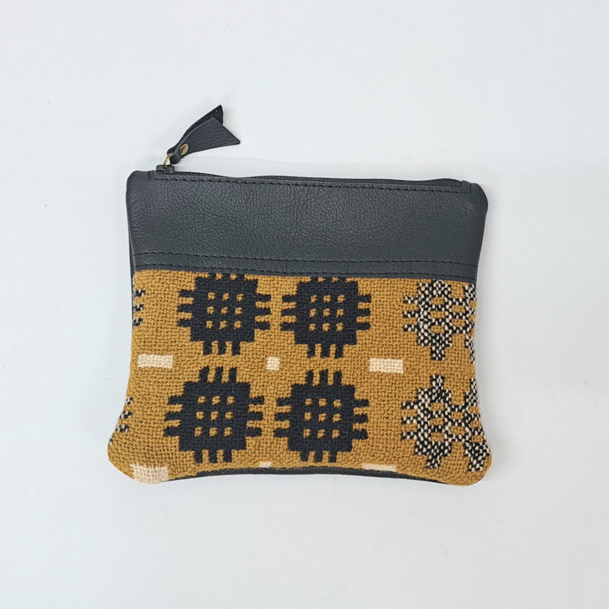 Leather & Welsh Wool Purse - Mustard – Coterie Leather